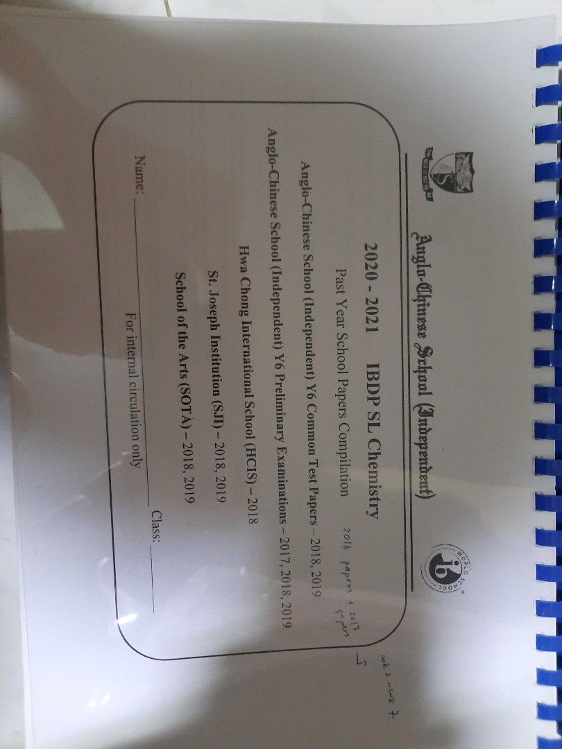 ACS (INDEP) IBDP SL CHEMISTRY PRACTICE PAPERS, Hobbies & Toys, Books ...