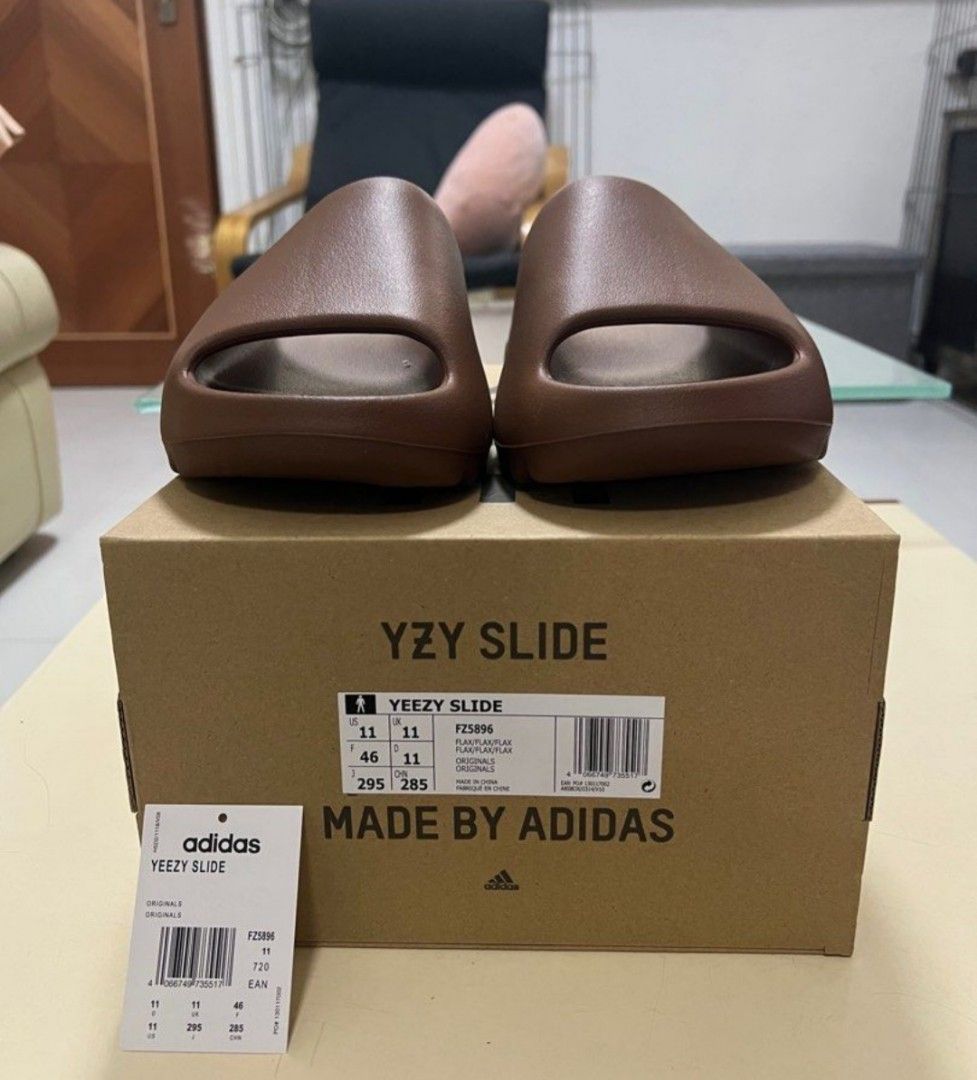Adidas Yeezy Slide Flax, Men's Fashion, Footwear, Flipflops and Slides ...