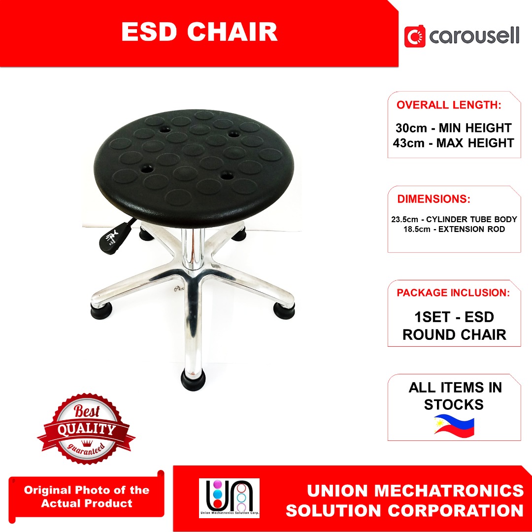 Anti-Static ESD Cleanroom Round Stool Office Chair, Commercial ...