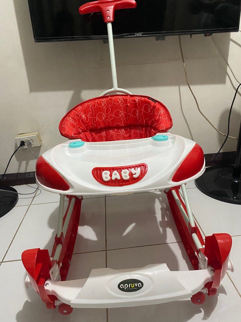 Apruva 2 in 1 Convertible Red Walker to Rocker for baby on Carousell