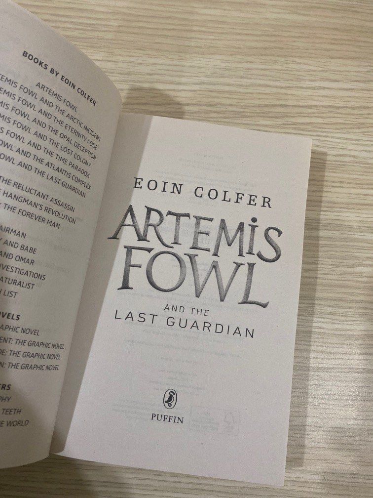 Artemis Fowl And The Last Guardian by Eoin Colfer, Hobbies & Toys ...