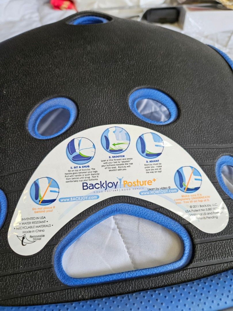 Backjoy Posture Chair back support blue, Health & Nutrition, Braces ...