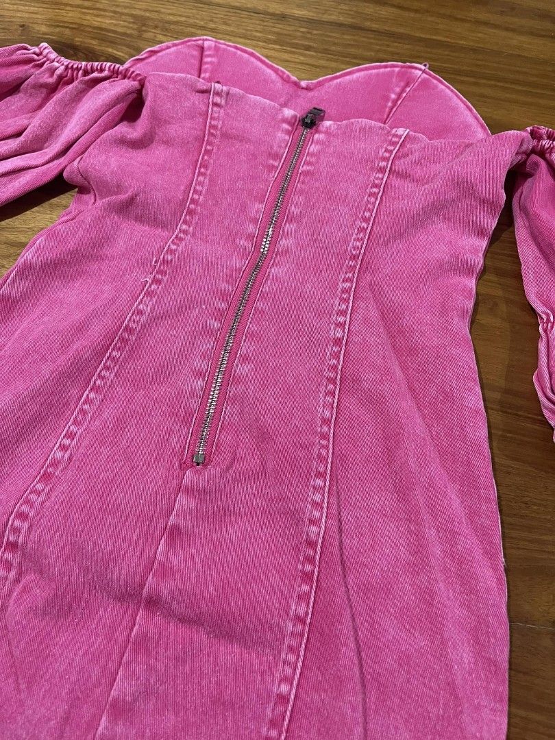 Barbie Inspo Bodycon Soft Denim Dress on Carousell