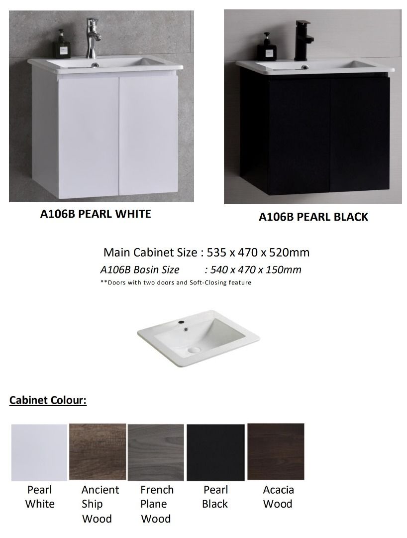 Baron x sgPlumbMart A106/A106B Stainless Steel Basin Cabinet Set with ...