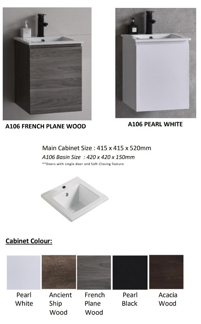 Baron x sgPlumbMart A106/A106B Stainless Steel Basin Cabinet Set with ...