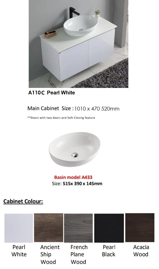 Baron x sgPlumbMart A110/A110C Stainless Steel Basin Cabinet Set with ...