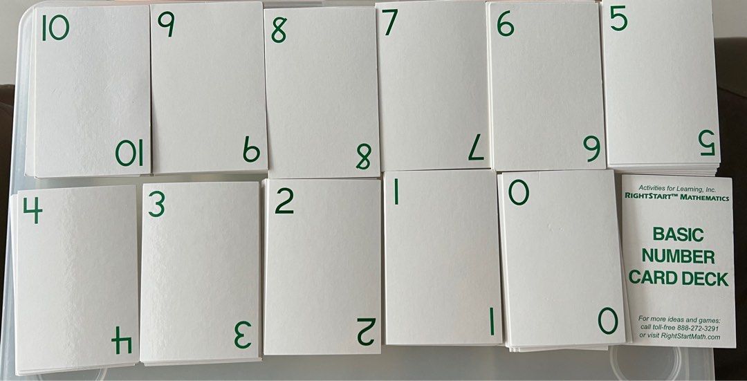 Basic number card deck, Hobbies & Toys, Toys & Games on Carousell