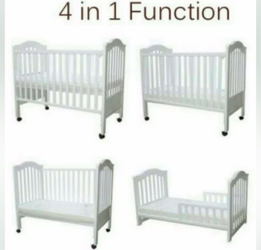 Bebe Mignon 3 in 1 White Baby Cot cum Junior Bed, Babies & Kids, Baby ...