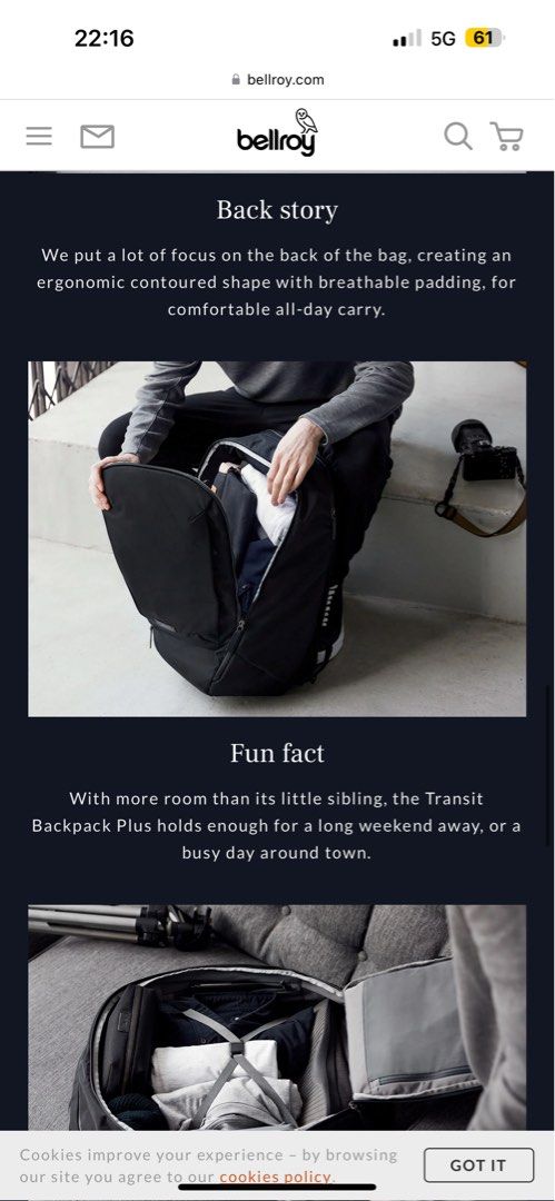 Bellroy Transit Backpack Plus 38L, Men's Fashion, Bags, Backpacks on ...