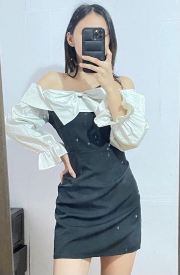 Black ang white dress on Carousell