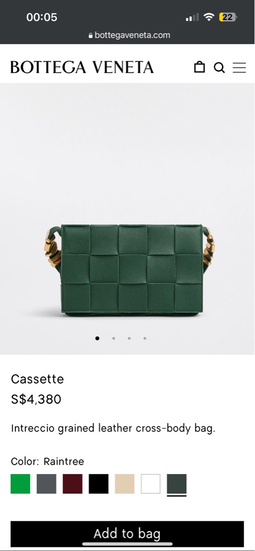 Bottega Veneta - Cassette Bag in Raintree, Luxury, Bags & Wallets on ...