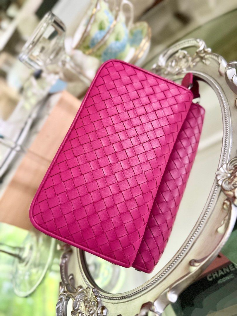 Bottega Veneta Zip Around Long Wallet in Pink, Women's Fashion, Bags ...