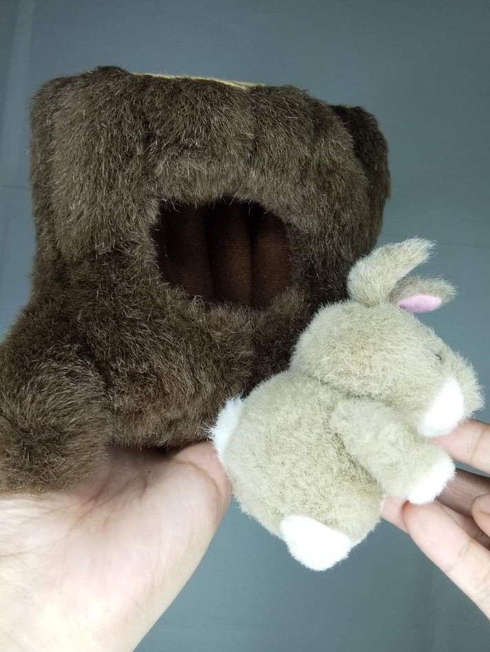Bunny with Log plush, Hobbies & Toys, Toys & Games on Carousell