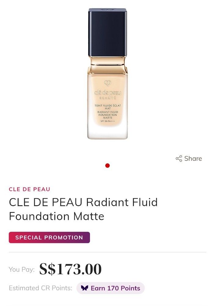 CLE DE PEAU Radiant Fluid Foundation Matte CPB, Beauty & Personal Care ...