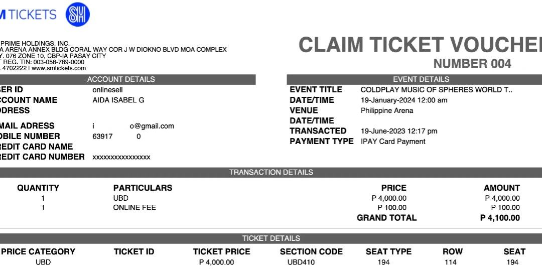 COLDPLAY PH TICKET 2024, Tickets & Vouchers, Event Tickets on Carousell