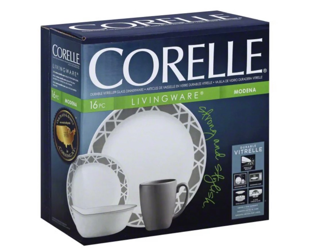 Corelle Dinnerware Set, 16 pc Modena, Furniture & Home Living ...