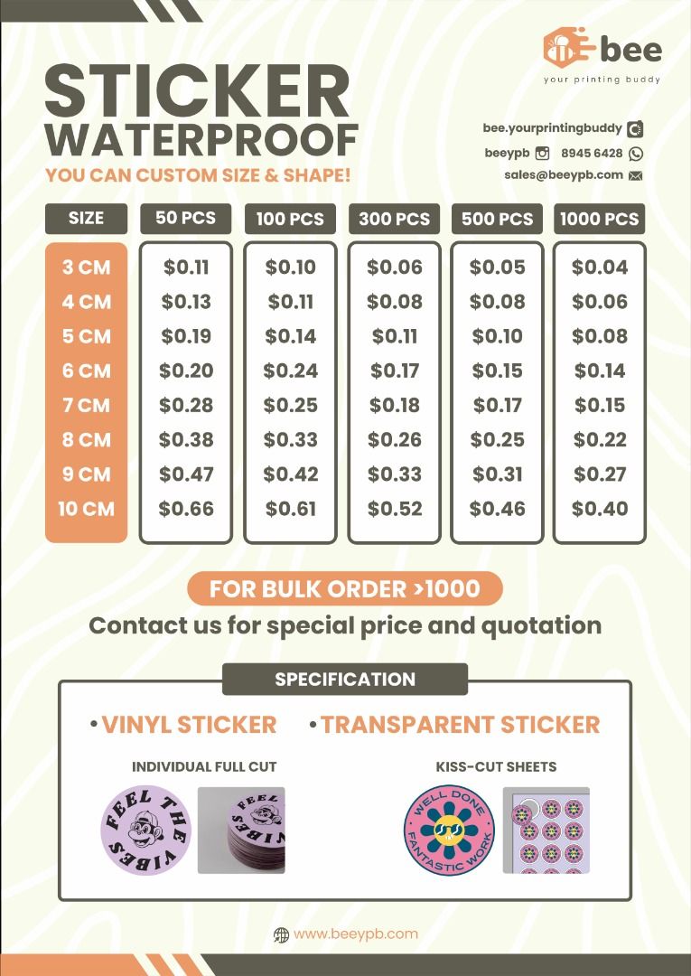 CUSTOM WATERPROOF STICKER | STICKER PRINTING | COMPANY STICKER | LABEL ...