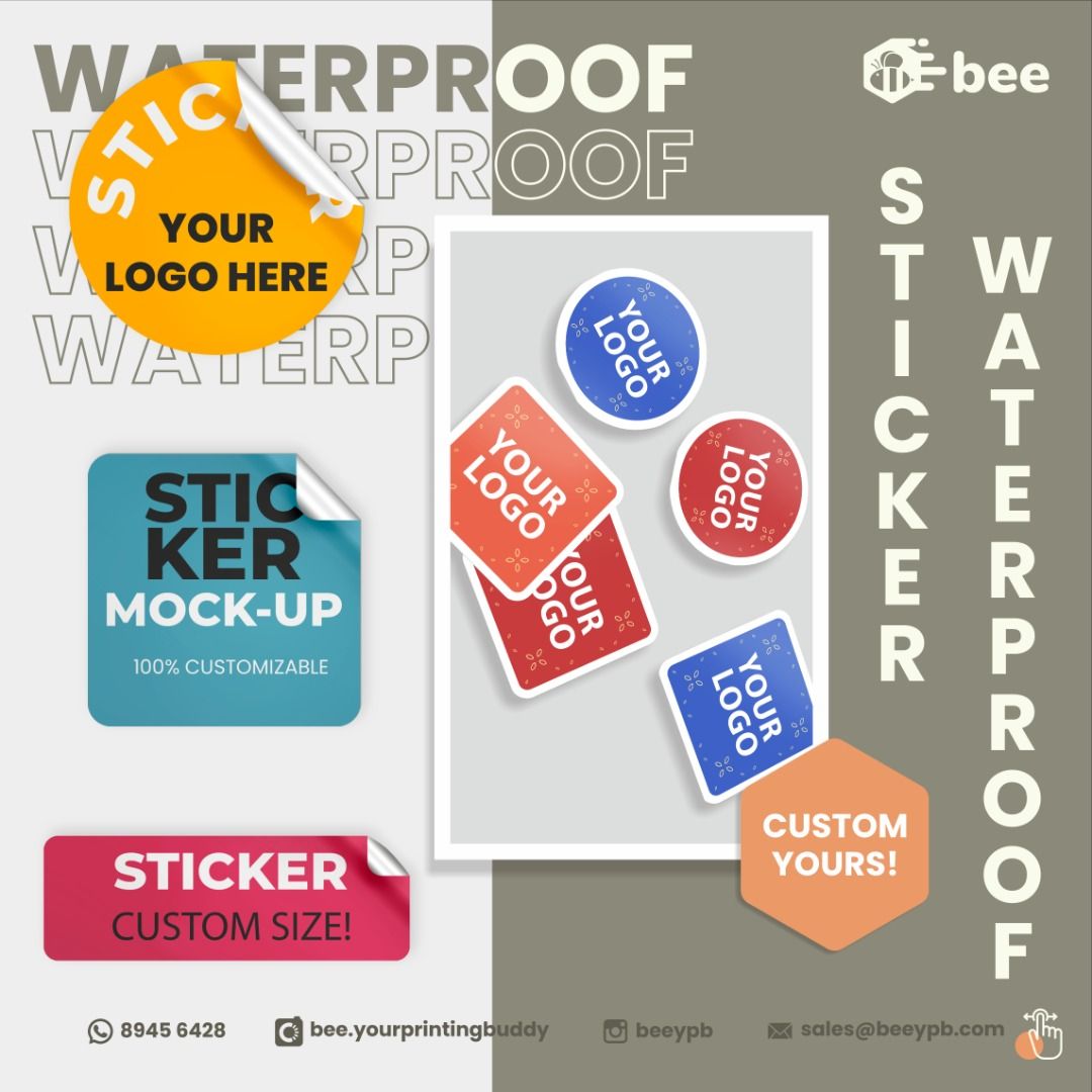 CUSTOM WATERPROOF STICKER | STICKER PRINTING | COMPANY STICKER | LABEL ...