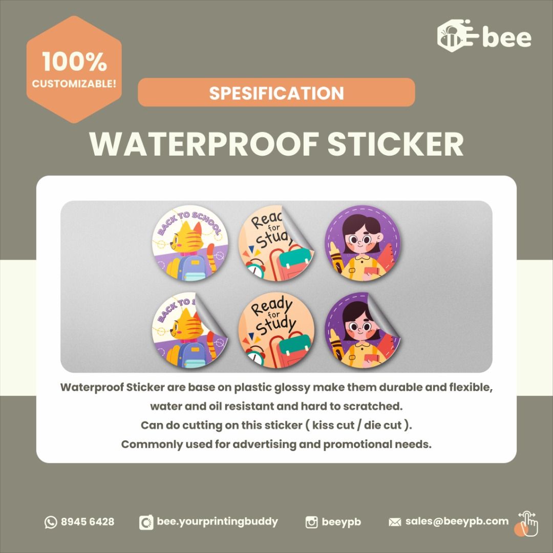 CUSTOM WATERPROOF STICKER | STICKER PRINTING | COMPANY STICKER | LABEL ...