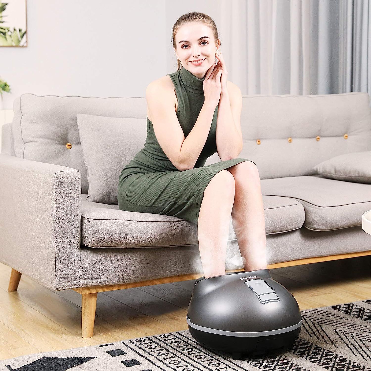 Deestop Steam Foot Spa Bath Massager Foot Sauna with 3 Heat Levels ...