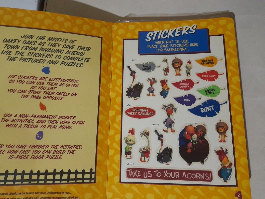 Disney Chicken Little Activity book - includes 20 reusable stickers and ...