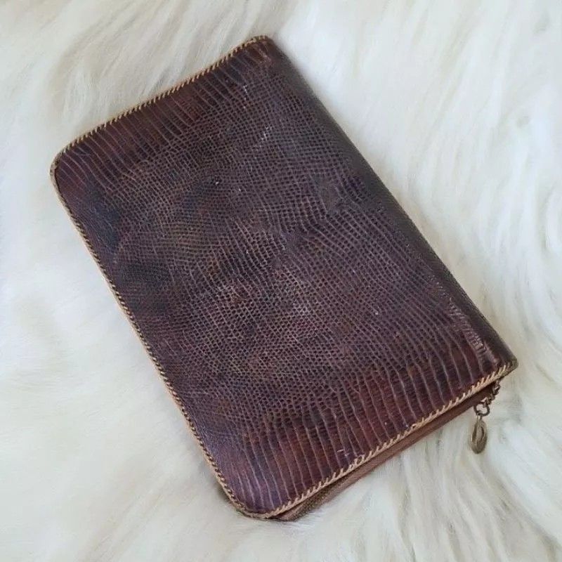 DOMPET KULIT ASLI REPTIL SKIN VINTAGE AUTHENTIC, Fesyen Wanita, Tas ...