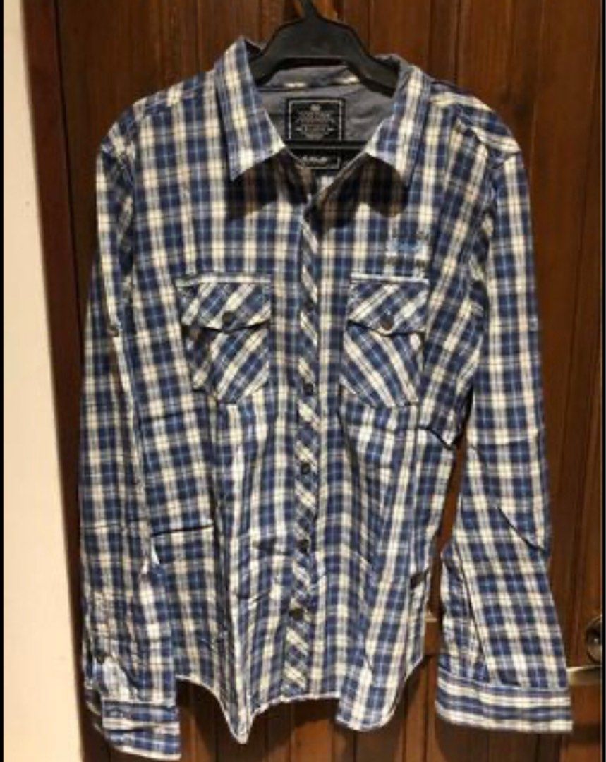 Ego DNM Remastered Checkered Blue Long Sleeve Polo, Men's Fashion, Tops ...