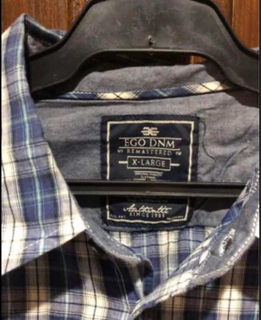 Ego DNM Remastered Checkered Blue Long Sleeve Polo, Men's Fashion, Tops ...