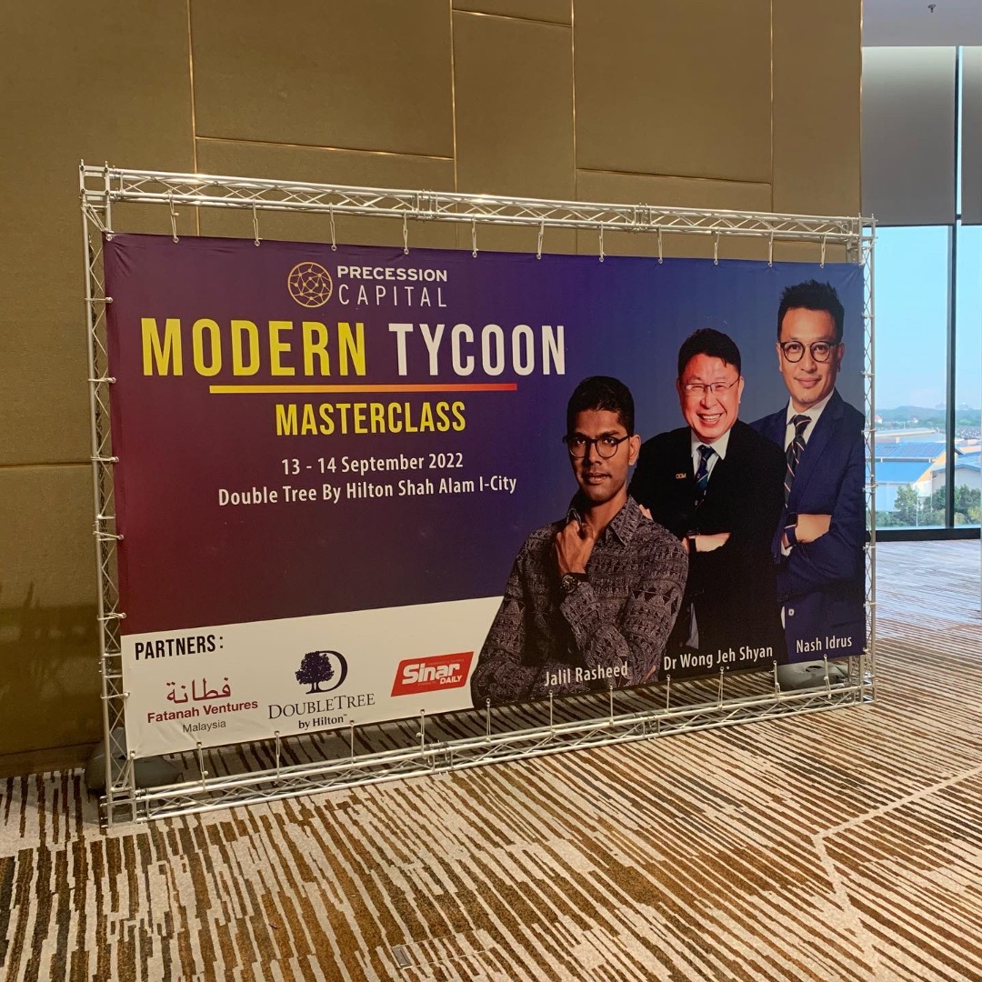 Event Truss 12ft Backdrop + Printing customizable for rent / sewa for ...