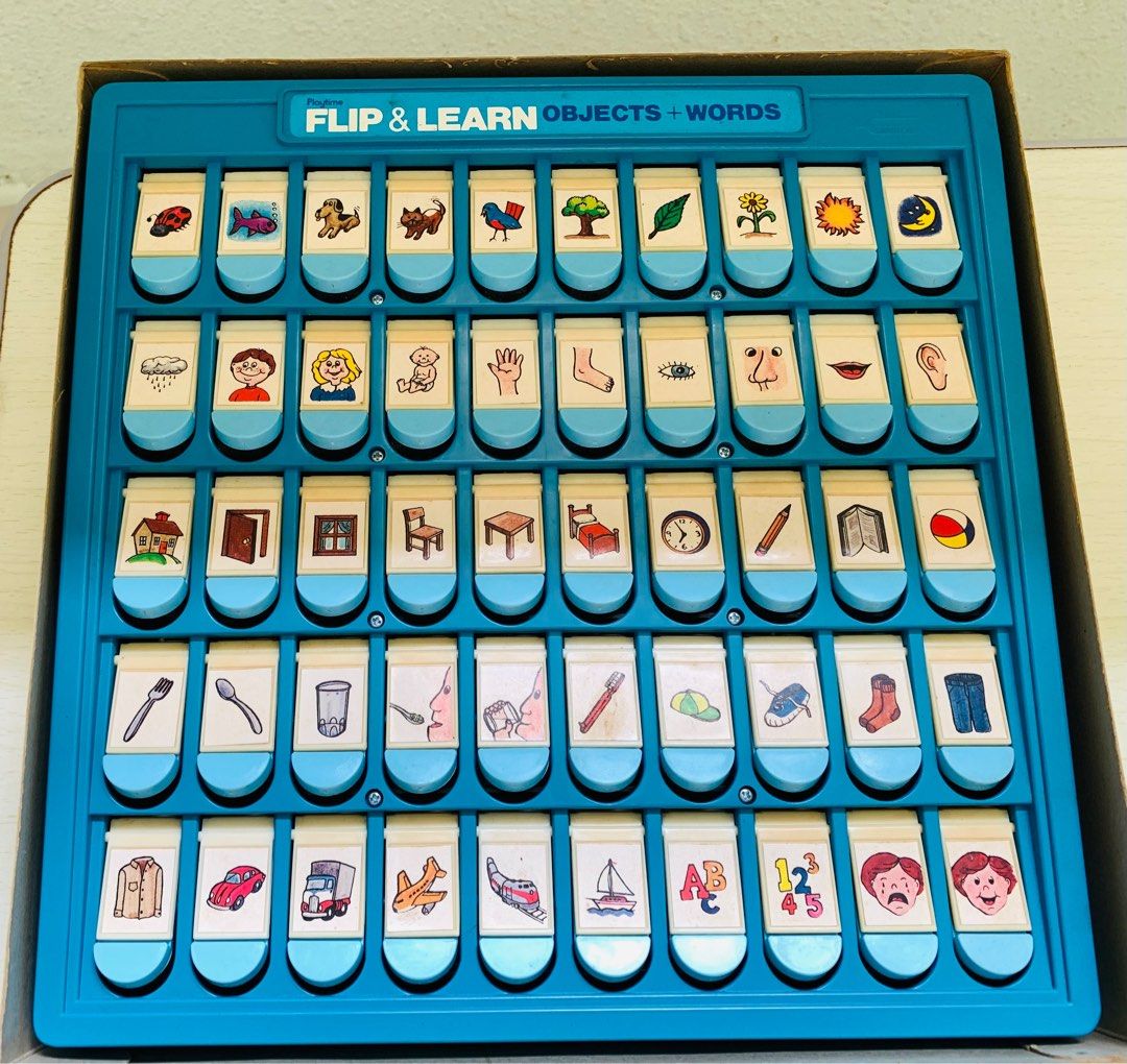 Flip & Learn Educational System: Objects + Words (1981), Hobbies & Toys ...