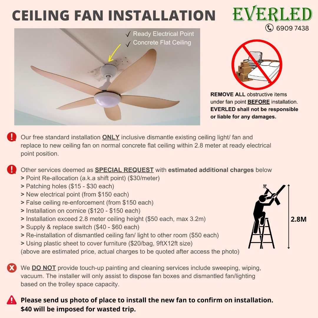 [Installation Availble] KDK-U48FP 48" DC CEILING FAN / With LED ...