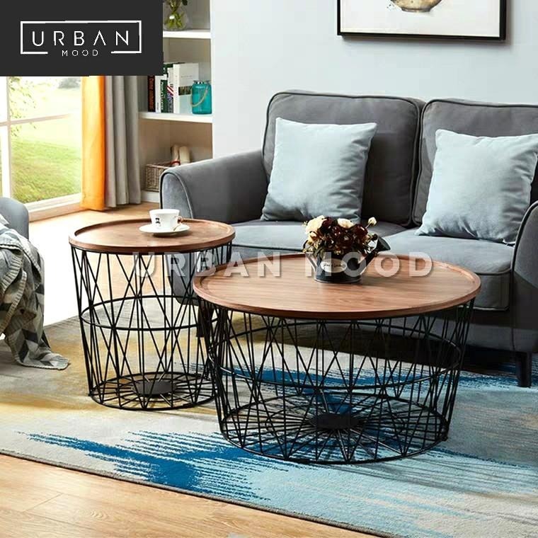 FULTON Rustic Round Coffee Table, Furniture & Home Living, Furniture ...