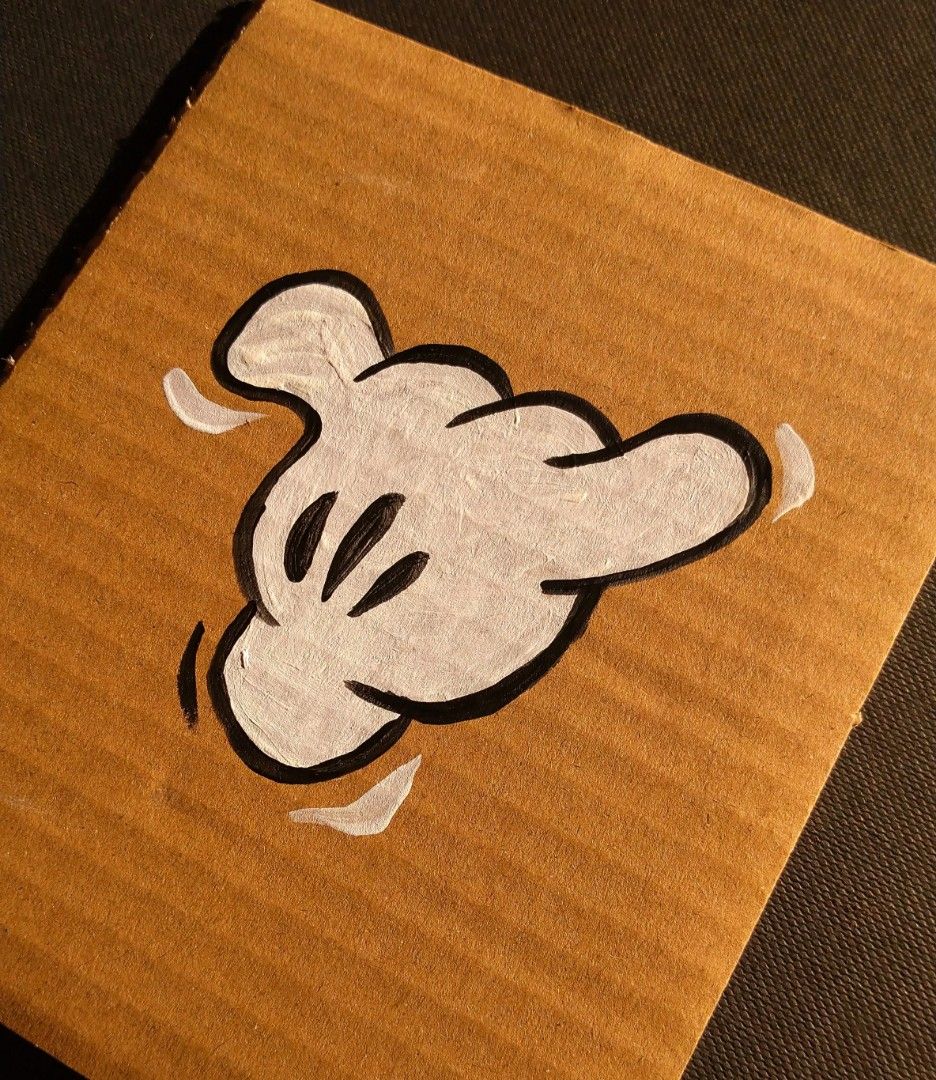 Glove hand disney gesture call me hand shaka art acrylic painting ...