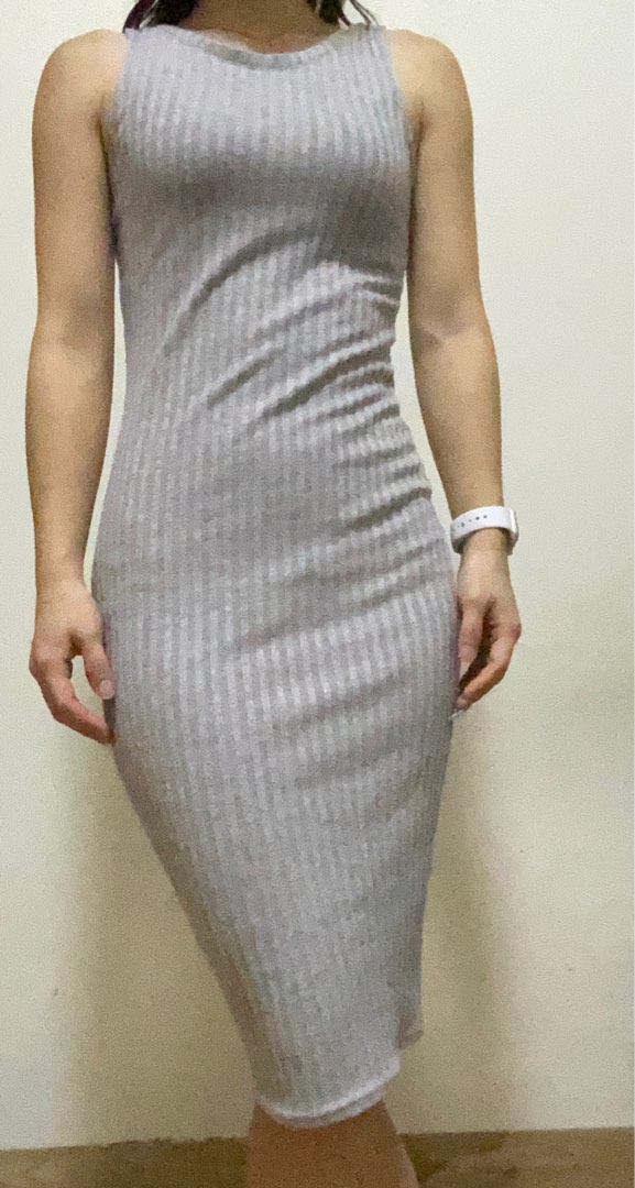 grey bodycon dress, Women's Fashion, Dresses & Sets, Dresses on Carousell