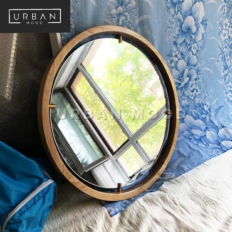 HEATH Rustic Round Wall Mirror, Furniture & Home Living, Home Decor ...