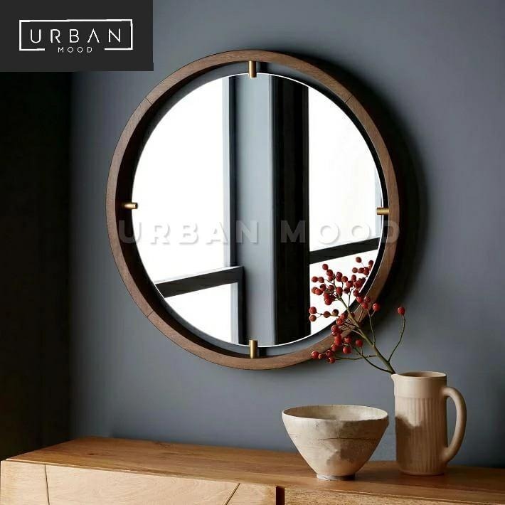 HEATH Rustic Round Wall Mirror, Furniture & Home Living, Home Decor ...