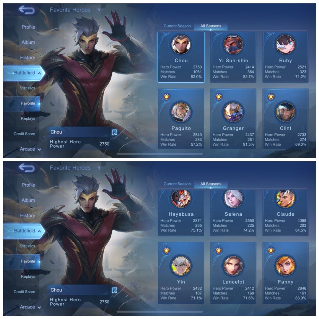 *HIGH WINRATE* *SUPER STACKED* Mobile Legends Account / mlbb / ml acc ...