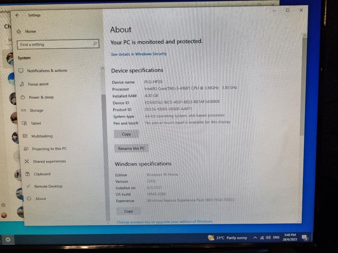 HP20 all-in-one PC with wireless keyboard and USB mouse, Computers ...