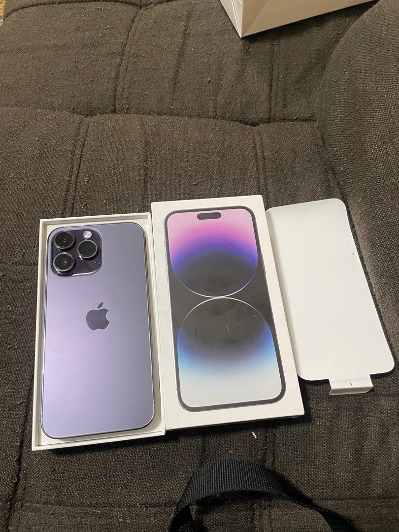 Iphone 14 promax 128gb openline deep purple complete good as new, Mobile Phones & Gadgets ...