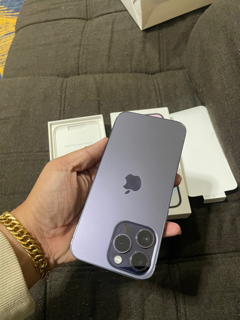 Iphone 14 promax 128gb openline deep purple complete good as new ...