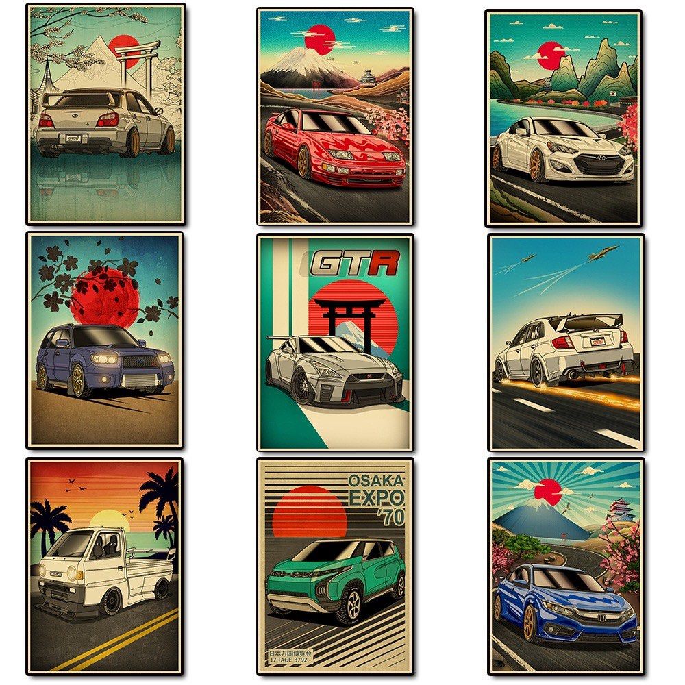 Jdm Cars Retro Poster Custom Poster Bedroom Decoration Aesthetic Art ...