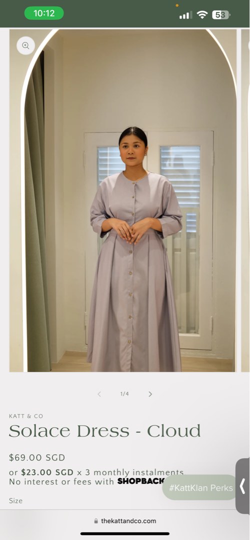 katt & co solace dress (cloud grey), Women's Fashion, Muslimah Fashion, Dresses on Carousell