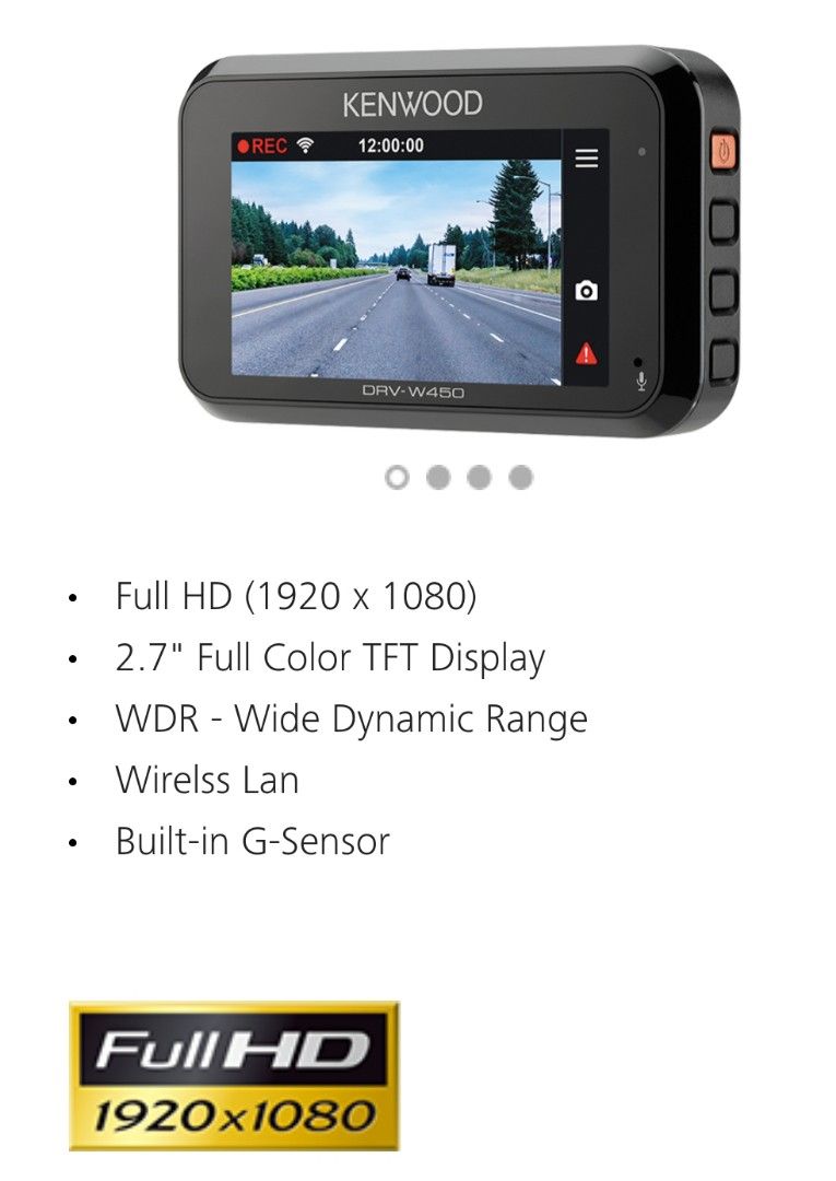 KENWOOD Dashboard/Front Recording Camera: DRV-W450, Car Accessories, Accessories on Carousell