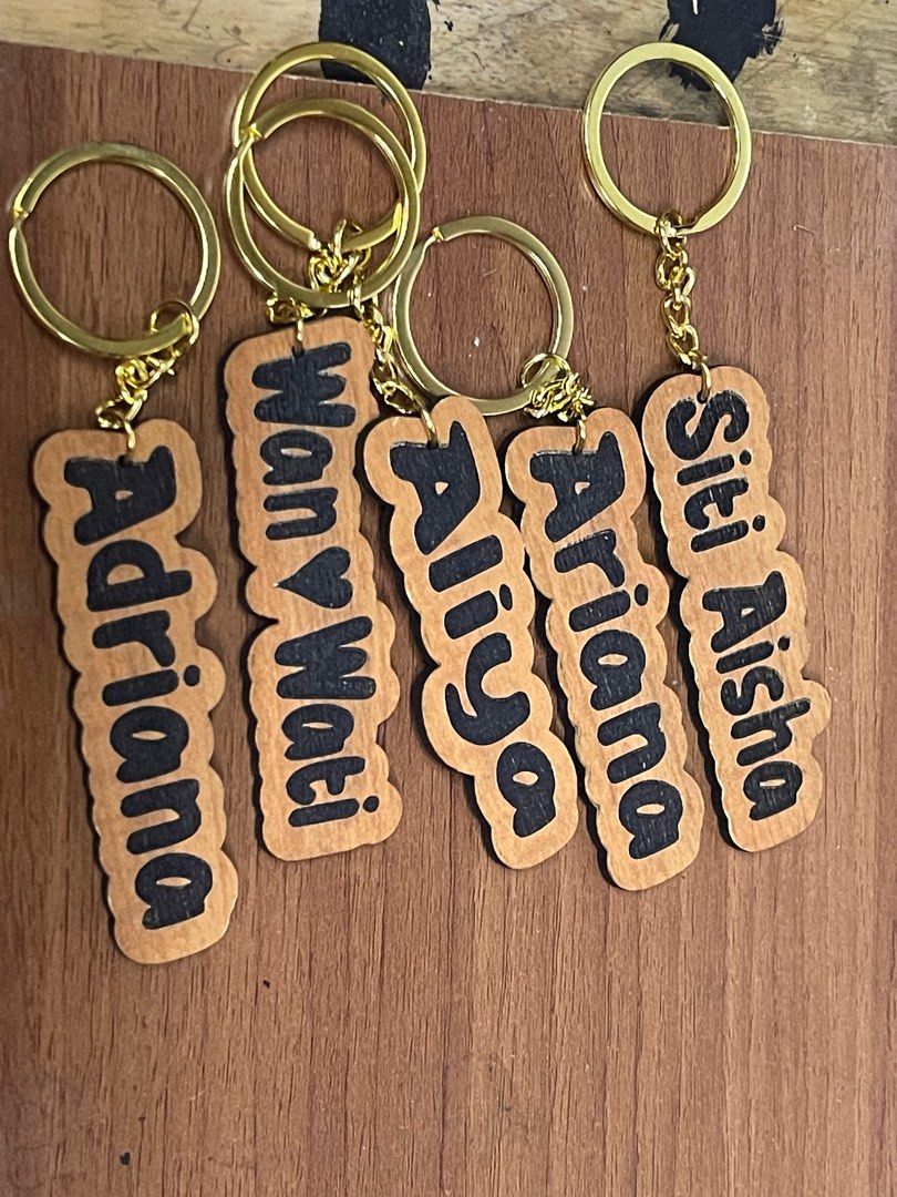 Keychain nama kayu, Hobbies & Toys, Stationery & Craft, Other ...