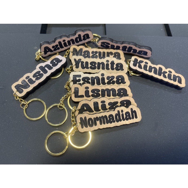 Keychain nama kayu, Hobbies & Toys, Stationery & Craft, Other ...