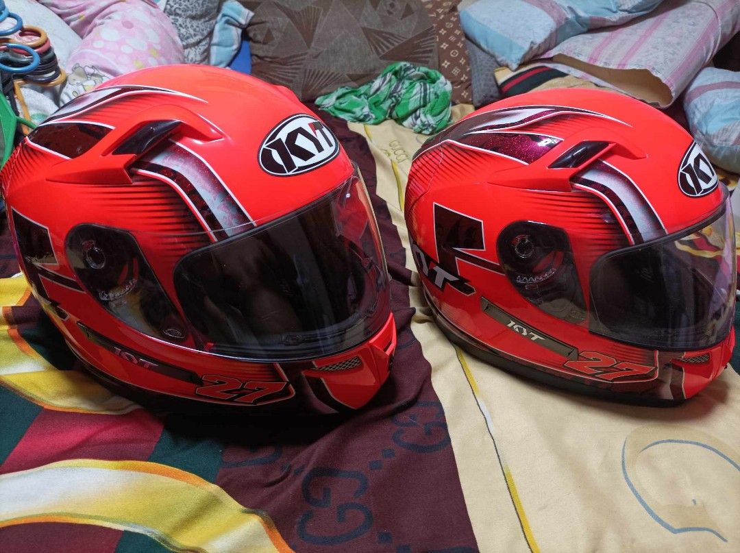 KYT Helmet Full Face Color Red, Motorbikes, Motorbike Parts ...