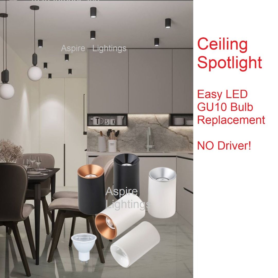 LED Ceiling Light Spotlight GU10 Bulb Spot Light Living Bedroom Balcony Hallway Walkway Lighting ...