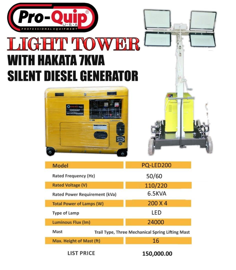 Light tower with 7kva generator on Carousell