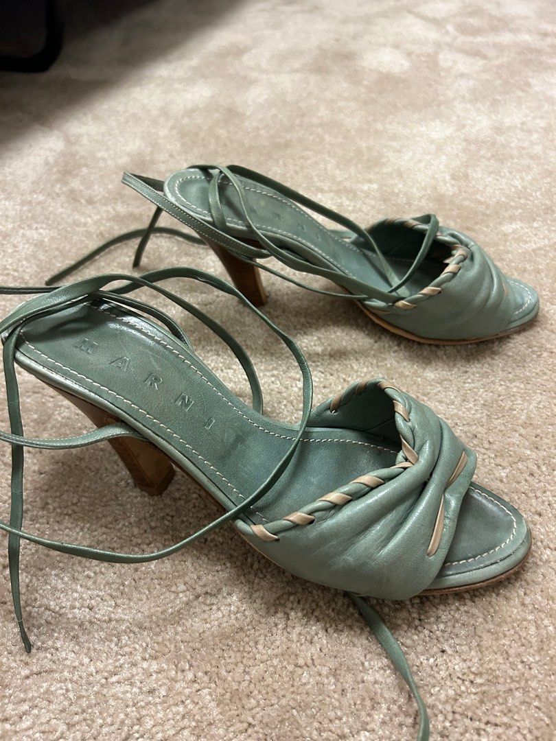 Marni Sage Green Heels | RARE Vintage Retro Y2K Designer Luxury Fairy ...