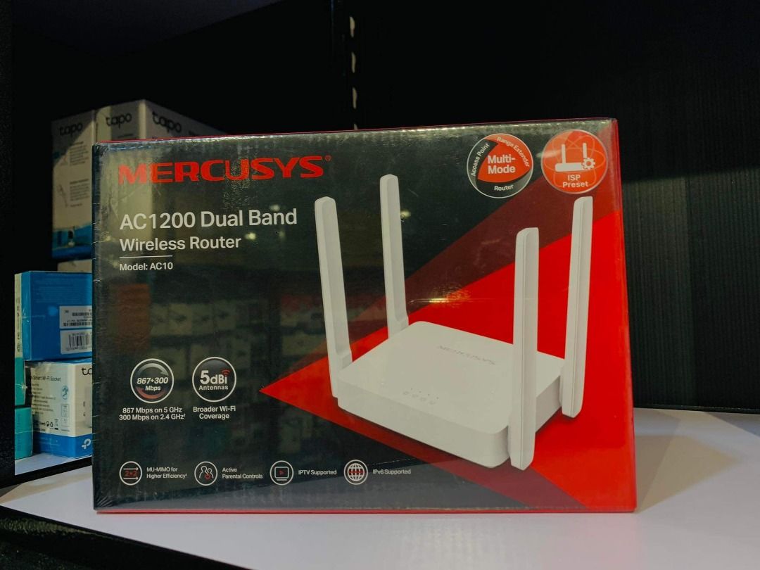 Mercusys AC10 AC1200 Wireless WiFi Dual Band Router, Computers & Tech ...